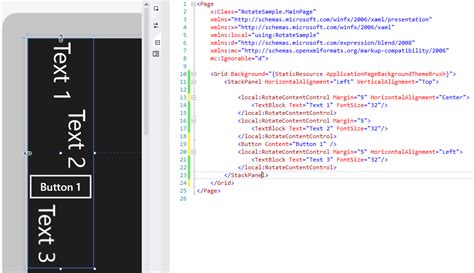 Dotmorten Rotating Elements In Xaml While Maintaining Proper Flow