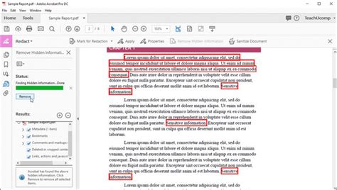 Remove Hidden Data In Acrobat Instructions Teachucomp Inc Instruction How To Apply