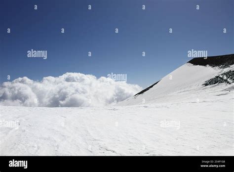 Clouds On Volcano Mount Etna In Sicily Italy Clouds On Volcano Mount