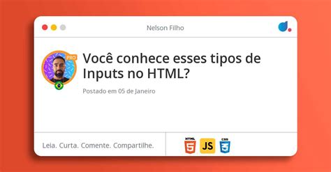 Você Conhece Esses Tipos De Inputs No Html