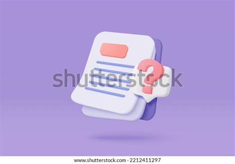 물음표 아이콘이 있는 3d 문서 목록 스톡 벡터로열티 프리 2212411297 Shutterstock