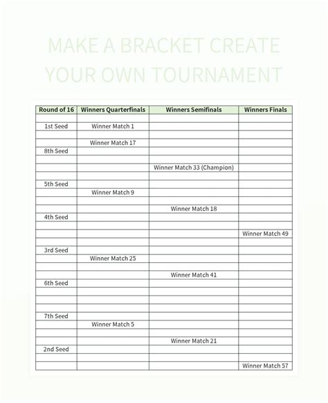 Create Your Own Tournament Bracket And Take Control Of Your Competition Excel Template And