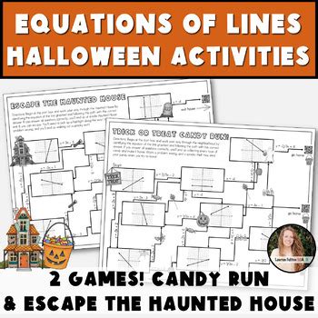 Graphs Of Linear Equations Halloween Activity 8th Grade Algebra High Babe