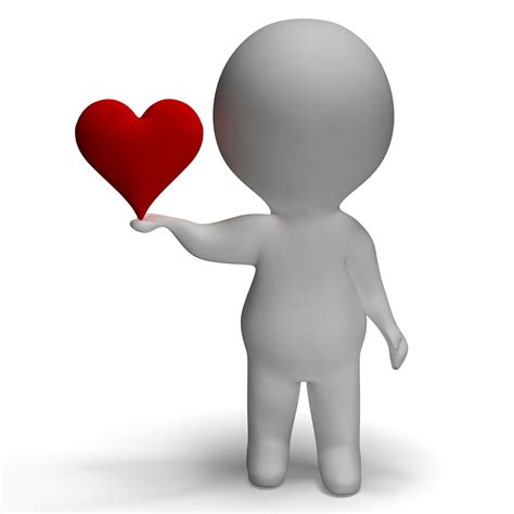 Человечек с сердцем фото и картинки Abrakadabra Fun