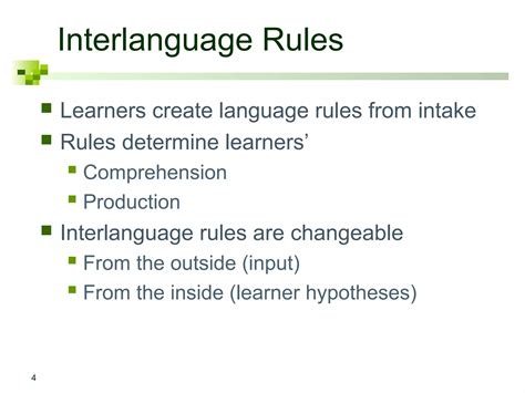 4 Learner Language Interlanguage Ppt