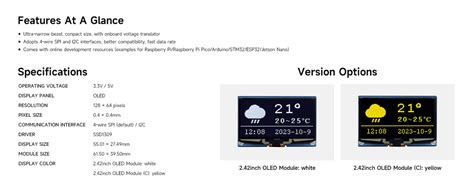 waveshare 2 42inch oled display module panel 128×64 resolution spi