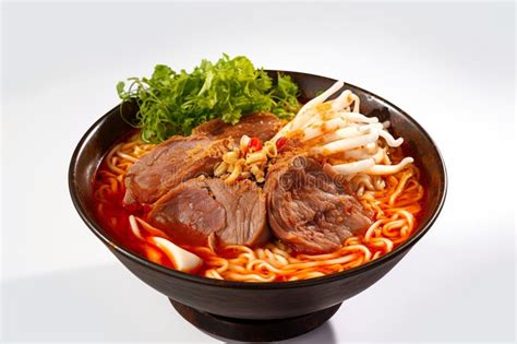 Bun Bo Hue Ai Generative Vietnamese Spicy Beef Noodle Soup Made With Vermicelli Noodles Beef