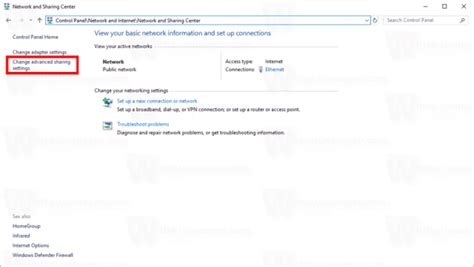 Disable Password Protected Sharing In Windows 10