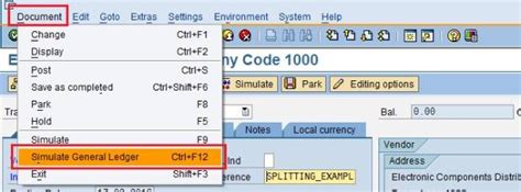 Sap Fico Central Document Splitting In New General Ledger