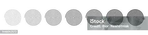 나선형 모양 얇고 두꺼운 소용돌이 선 추상 라운드 스트로크 흰색 배경에 격리된 검은색 기하학적 원형 요소 예술 돌리기 및 최면술의 상징 방사형 선형 아이콘 벡터 나선형에