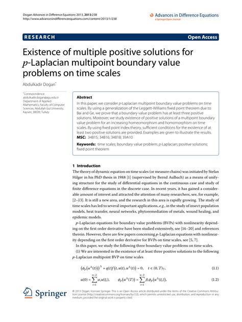 Pdf Existence Of Multiple Positive Solutions For P Laplacian