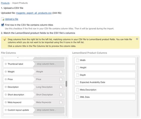 Lemonstand Version 1 Importing Products Customers And Orders From