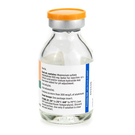 Magnesium Sulfate Injection 50 Single Dose Vial 10 Ml Each Mcguff