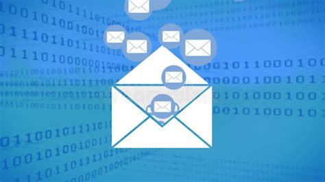 Animation Of Envelope Over Binary Coding On Blue Background Stock Video
