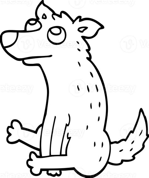 Desenho De Linha Desenho De Cachorro Sentado 36358931 Png