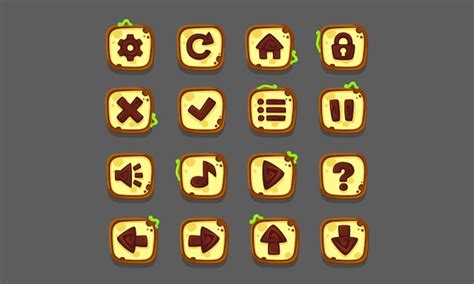 2d 게임 및 앱용 Ui 요소 세트 게임 Ui 1 부 프리미엄 벡터