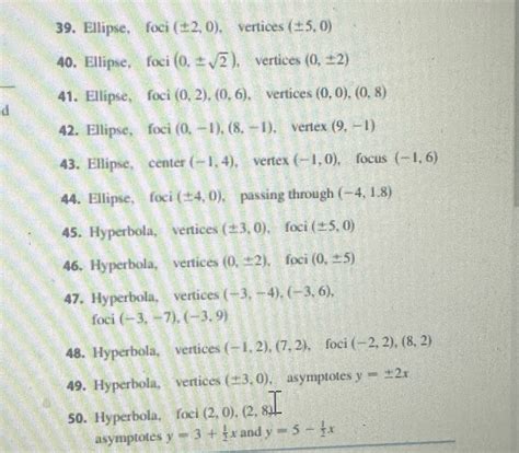 [solved] Find An Equation For The Conic That Satisfies The Given Conditions Course Hero