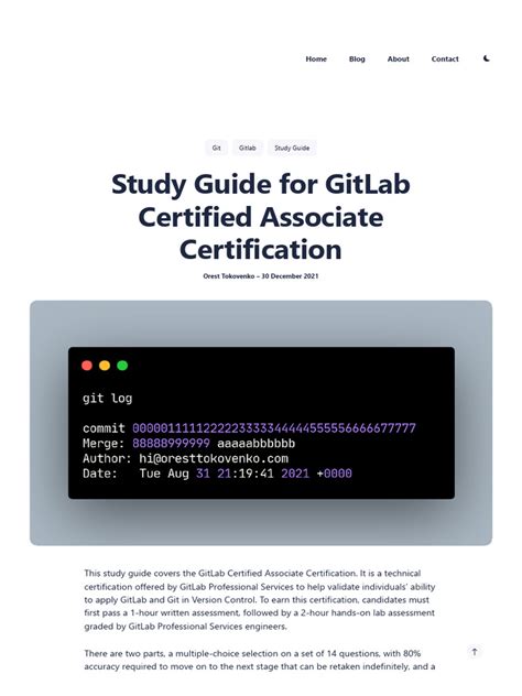 Study Guide For Gitlab Certified Associate Certification Pdf Software Repository Computer