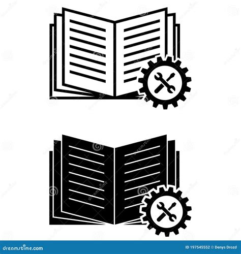Engineering Documentation Icon Vector Set Instruction Illustration