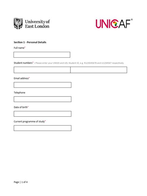 Unicaf Uel Extenuation Form Pdf