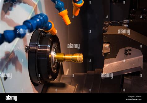 CNC Lathing Machine Stock Photo Alamy
