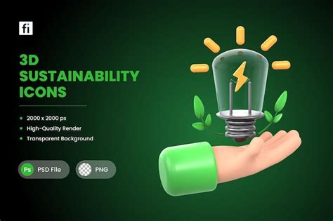 Premium Psd 3d Illustration Sustainable Energy Conservation