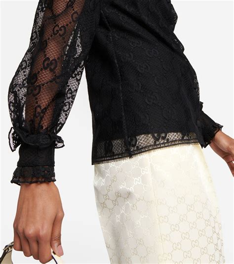 Gucci Gg Lace Blouse Gucci