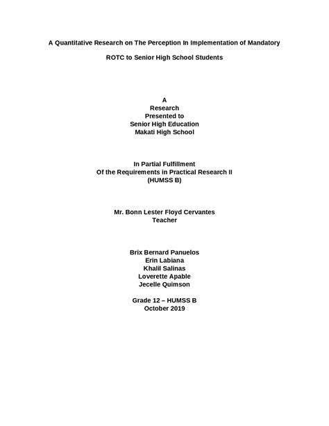 A Quantitative Research On The Perception In Implementation Of