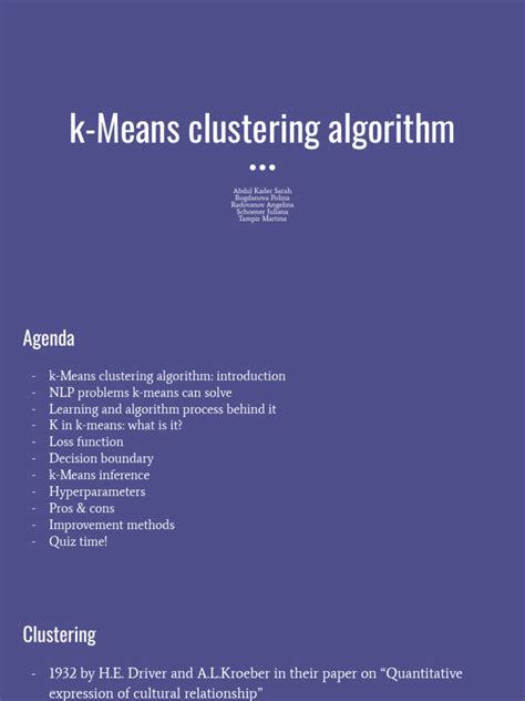 k means clustering algorithm pdf cluster analysis learning