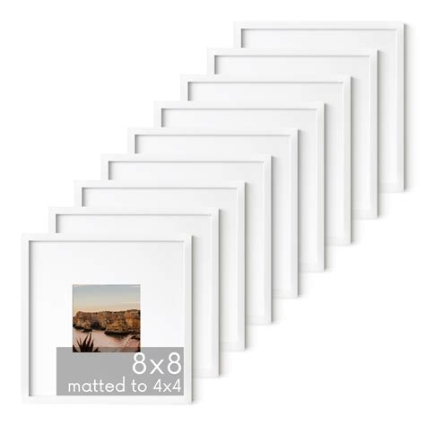 Haus And Hues 8x8 White Metal Picture Frames Matted To 4x4 Features
