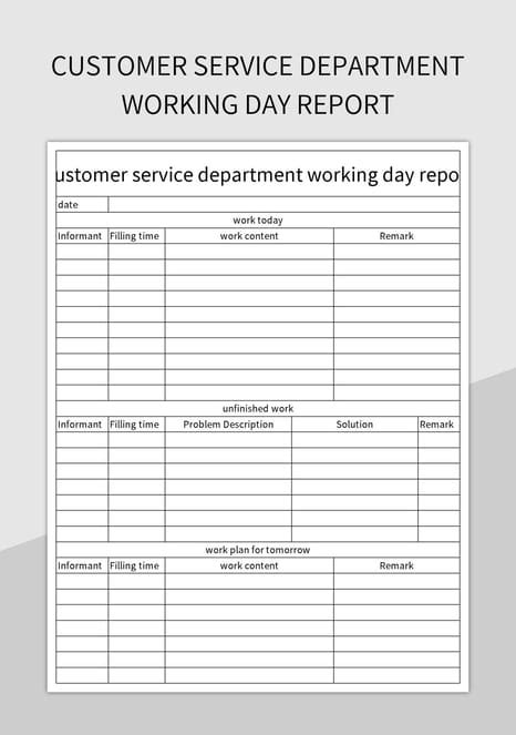 Free Work Daily Report Templates For Google Sheets And Microsoft Excel Slidesdocs