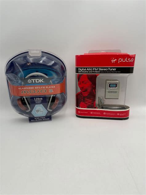 Lot 7 Nip Tdk Headphone Mp3fm Player With Nip Virgin Pulse Digital Am