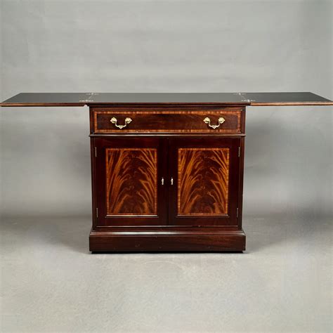 Lot 206 Inlaid Mahogany Bar By Stickley Having Fold Over Top Which