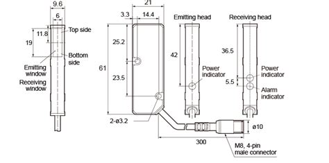 Displacement Sensors Through Beam Edge Laser Sensors TD1 Series Circuit Diagram Dimensions