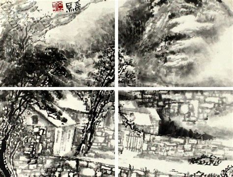 赵亚明三尺斗方水墨山水画太行人家 写意山水画 99字画网