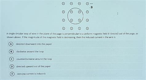 solved a single circular loop of wire in the plane of the