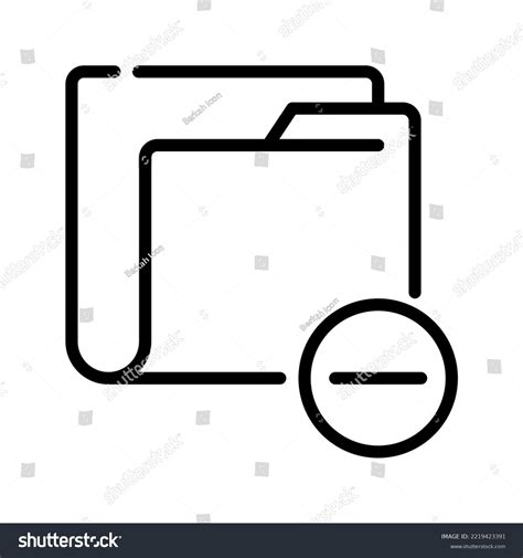 Remove Delete Folder Icon Vector Outline Stock Vector Royalty Free 2219423391 Shutterstock