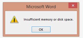 Adam Arkwright Technical Blog Microsoft Word 2013 Insufficient