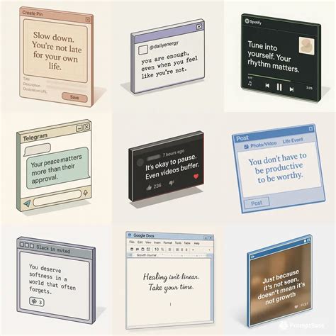 Mindful Ui Quote Poster Sets Chatgpt Image Prompt Promptbase