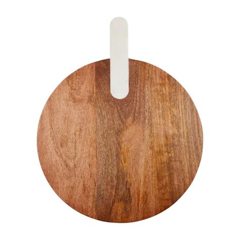 Round Board With Marble Handle Mud Pie