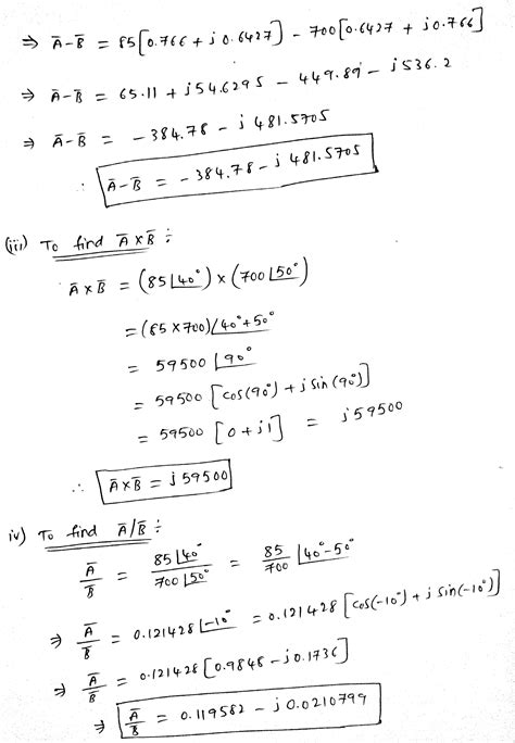 [solved] problem 1 3 for two phasors a 85 40 and b 700250 find i