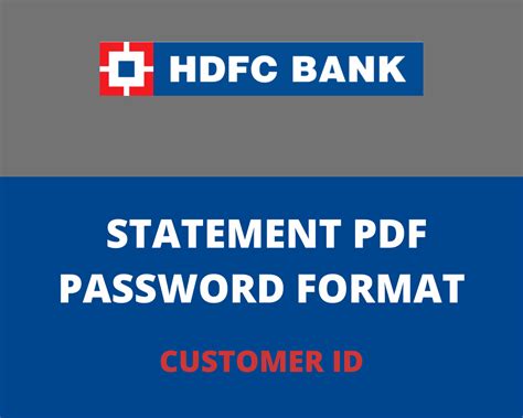 How To Open HDFC Bank Account Statement PDF Password