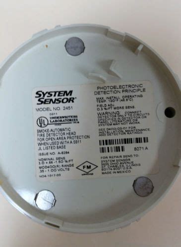 System Sensor 2451 Smoke Detector Used Lot Of 3