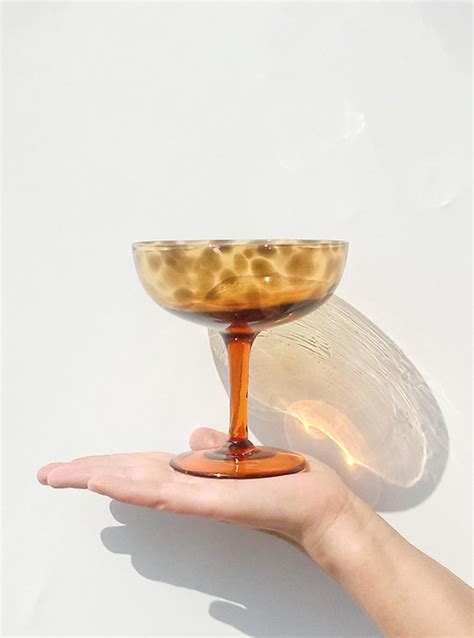 Leopards Brown Spotted Pattern Coupe Glass Tutu Home