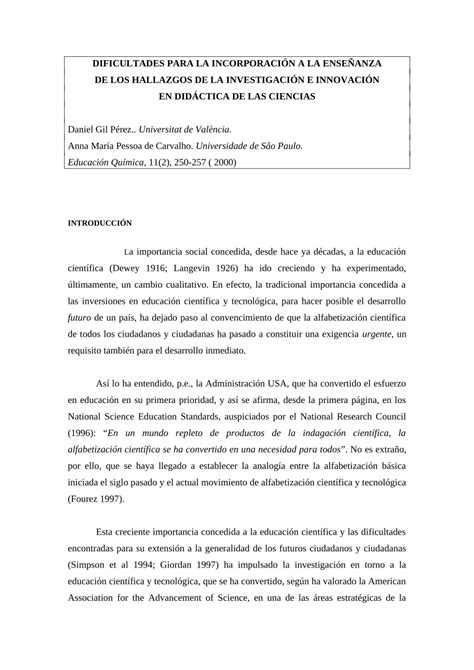 Pdf Dificultades Para La Incorporación A La Enseñanza De Los