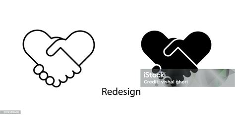 Handshake 벡터 아이콘은 흰색 배경에 채워지고 획으로 설정됩니다 날씬한에 대한 스톡 벡터 아트 및 기타 이미지 날씬한 단순함 동업 Istock