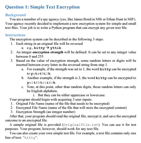 Solved Question 1 Simple Text Encryption Background You Are