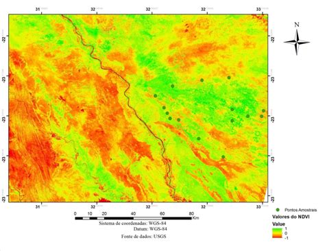 Valores Do Ndvi Da área Do Estudo Imagens Landsat 8 Sensor Oli