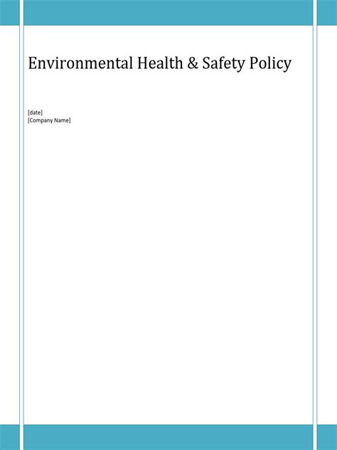 Sst Ehs Policy Download Free Pdf Occupational Safety And Health