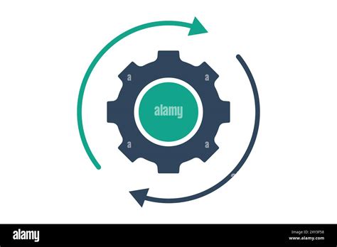 Operation Icon Solid Icon Style Gear With Arrow Icon Related To Efficiency Productivity
